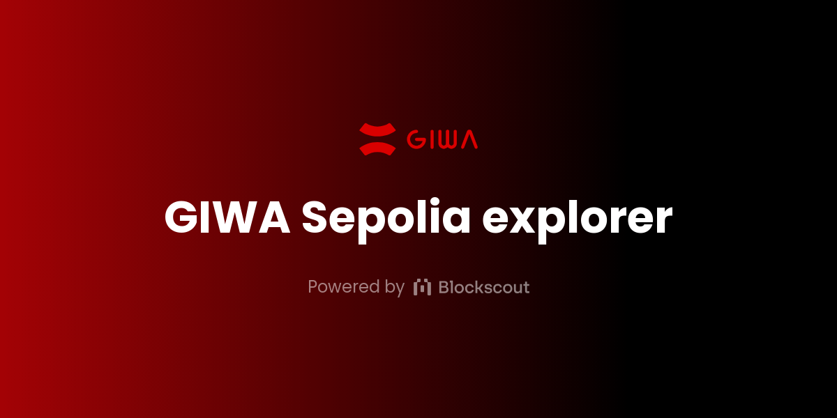 GIWA Sepolia blockchain explorer - View GIWA Sepolia stats | Blockscout